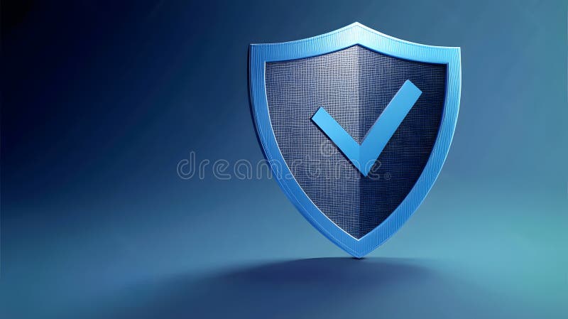 Blue Shield Symbol with a Check Mark Stock Illustration - Illustration ...