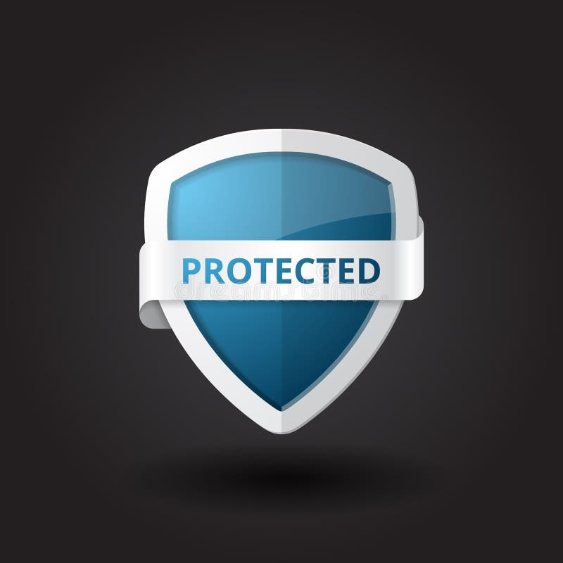 Blue Shield Vector with Banner Stock Vector - Illustration of icon ...