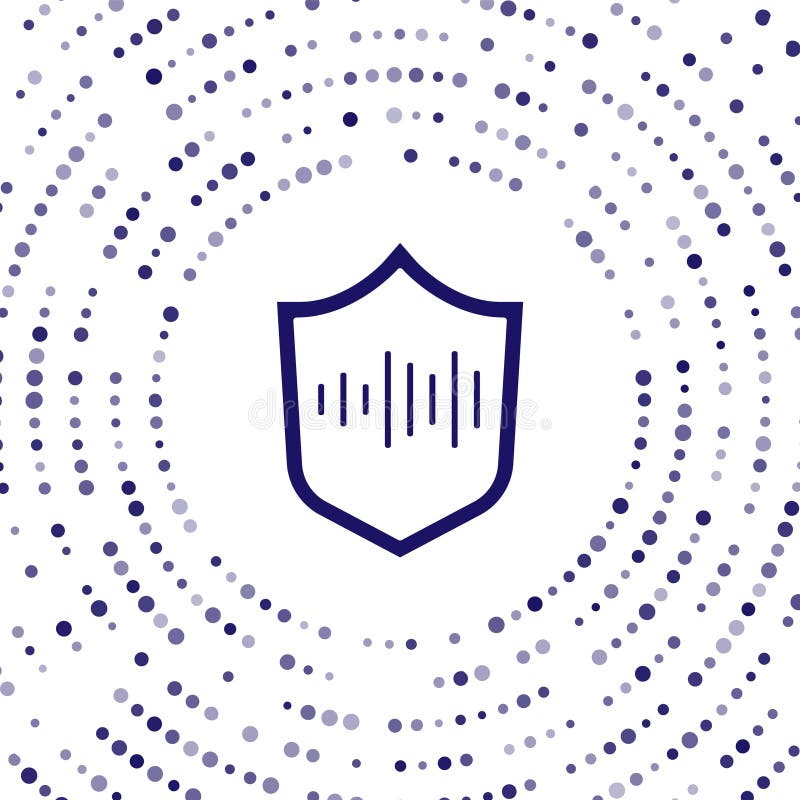 Blue Shield Voice Recognition Icon Isolated on White Background. Voice ...
