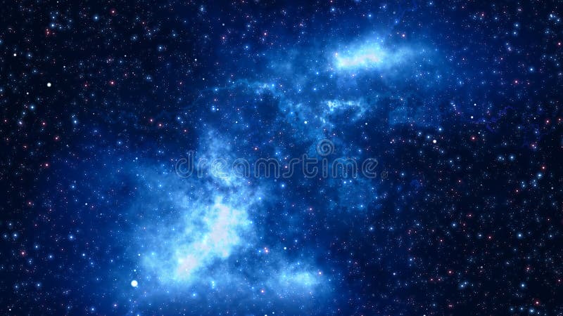 Blue Shine Abstract Starry Sky and Nebula Galaxy on the Space Stock ...