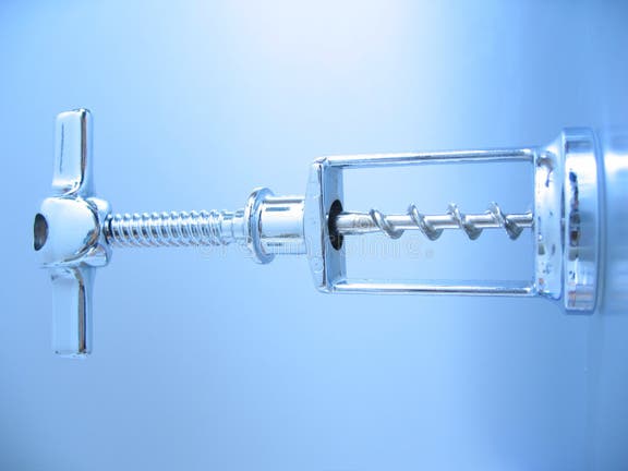 Blue Shine Corkscrew stock image. Image of bottles, cork - 17309