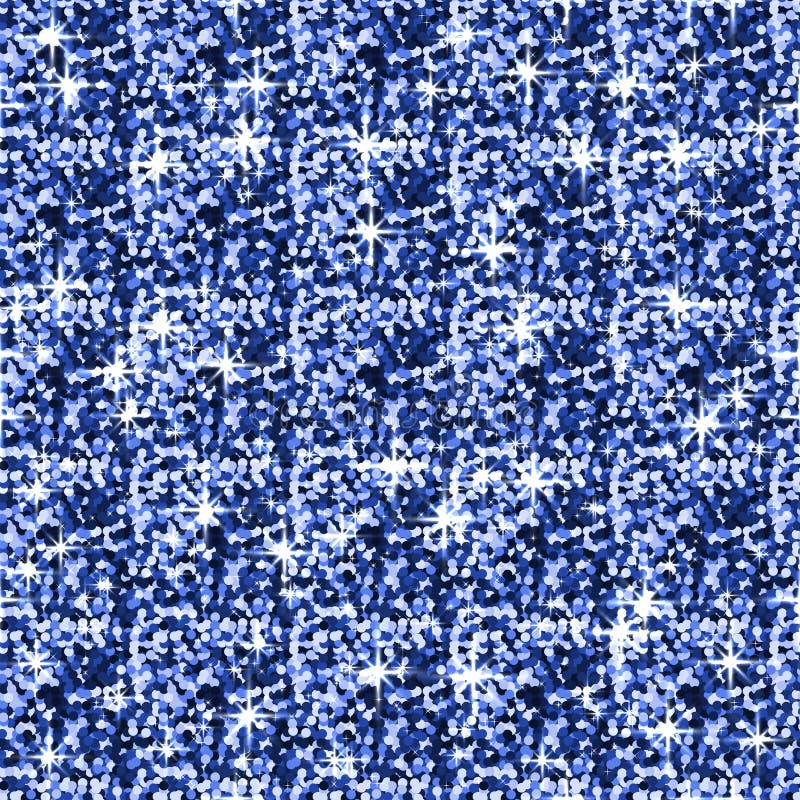 Blue Shine Glitter Vector Background, Sparkle Abstract Seamless Pattern ...