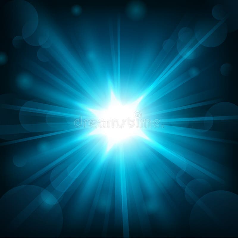 Blue Shine with Lens Flare Background Stock Vector - Illustration of ...