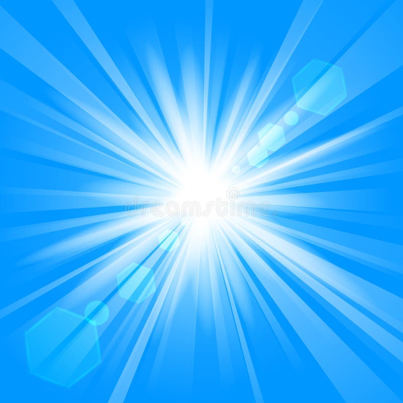 Blue Shine with Lens Flare from Darkness Background Stock Vector ...