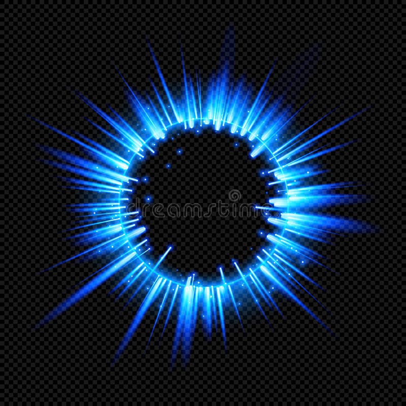 Blue Shine Starburst Flare Flash with Rays and Sparks on Transparent ...