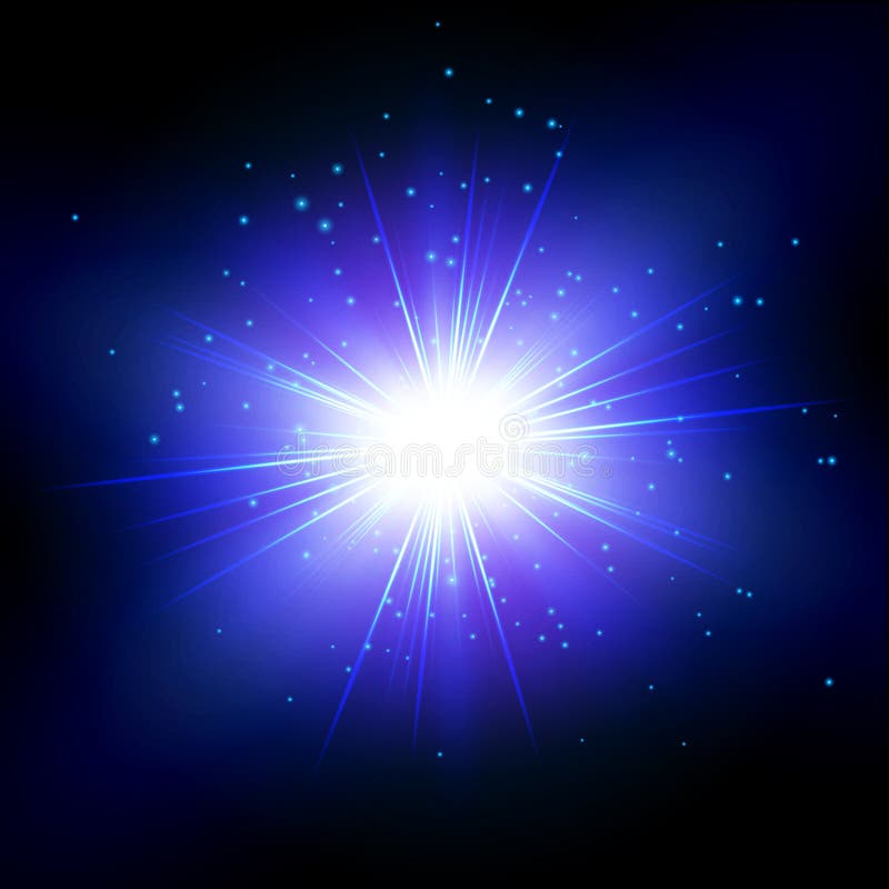Blue Shine Starburst Vector Radiant Star Rays Stock Vector ...