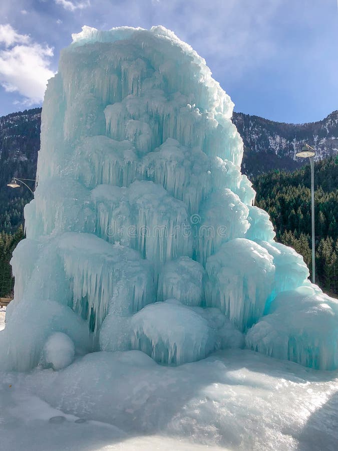 Blue Shining Frozen Ice Formation Stock Photo - Image of glacial ...