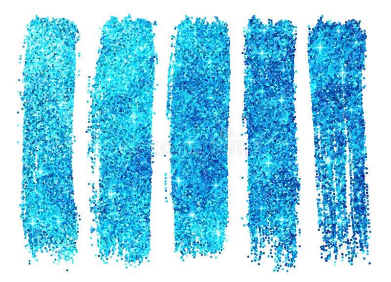 Blue Shining Glitter Polish Samples Isolated Stock Vector ...