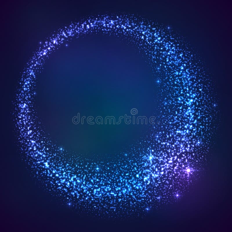 Blue Shining Glitter Star Dust Frame Stock Vector - Illustration of ...