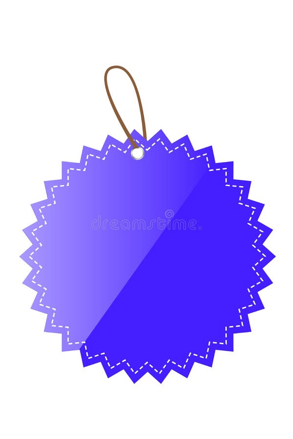 Blue Shining Star Blank Tag Whith Stiching Effect, Isolated on White ...