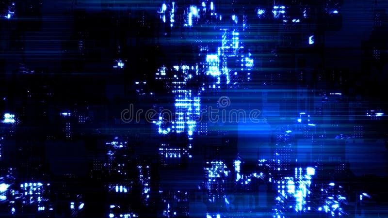 Blue Shining Technological Cyber Punk Hi-tech Bg - Abstract 3D ...