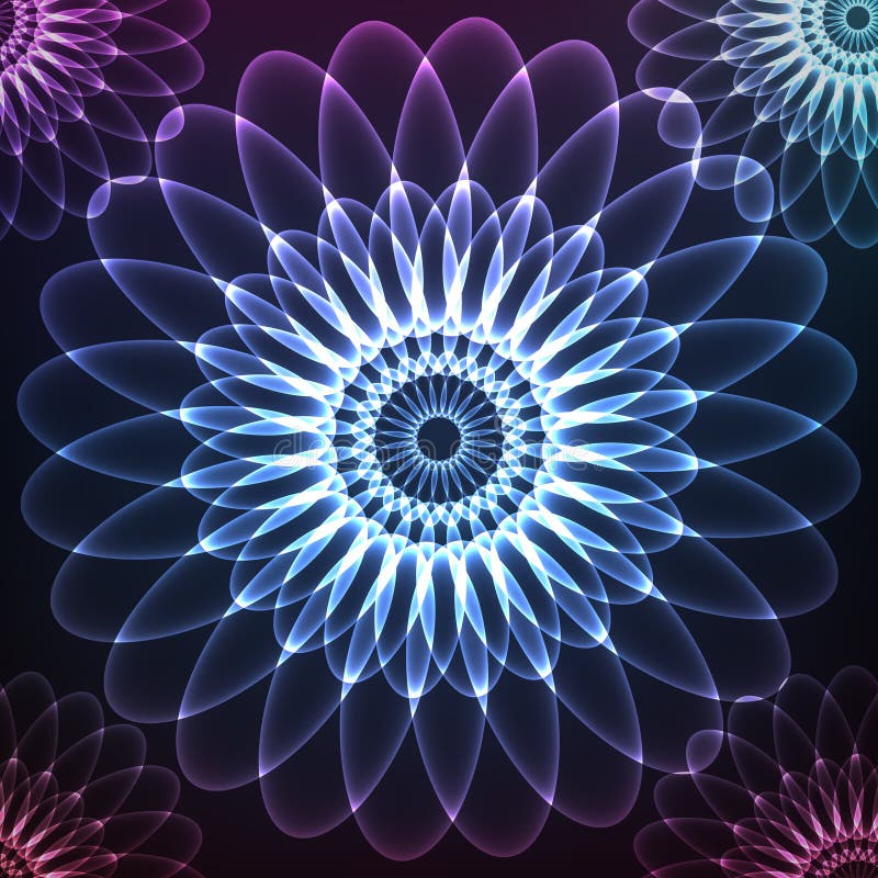 Cosmic Flower of Life with Stars Stock Illustration - Illustration of ...