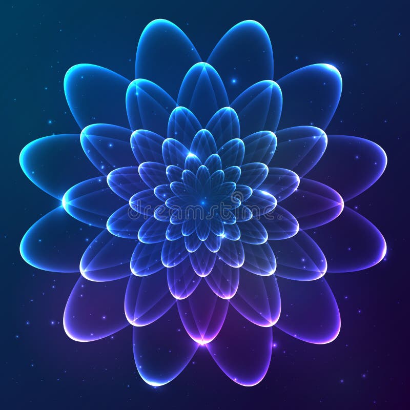 Cosmic Flower Of Life With Stars Stock Illustration - Illustration of ...