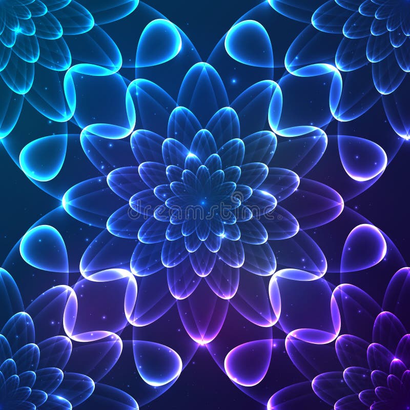 Cosmic Flower of Life with Stars Stock Illustration - Illustration of ...