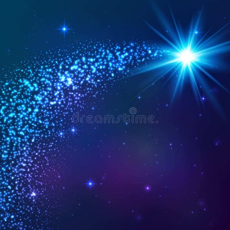 Blue Shining Vector Star with Dust Tail Stock Vector - Illustration of ...