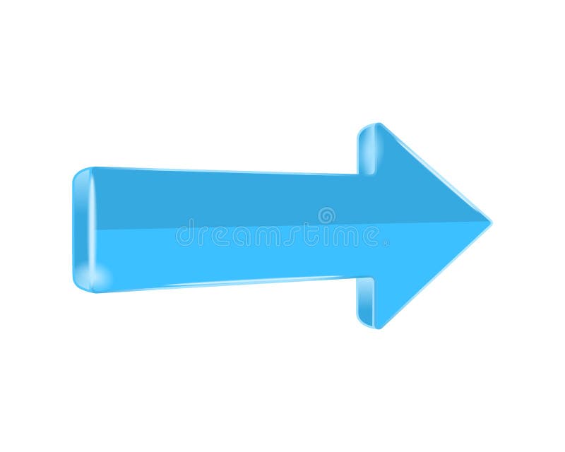Blue shiny arrow stock vector. Illustration of shadow - 267572410