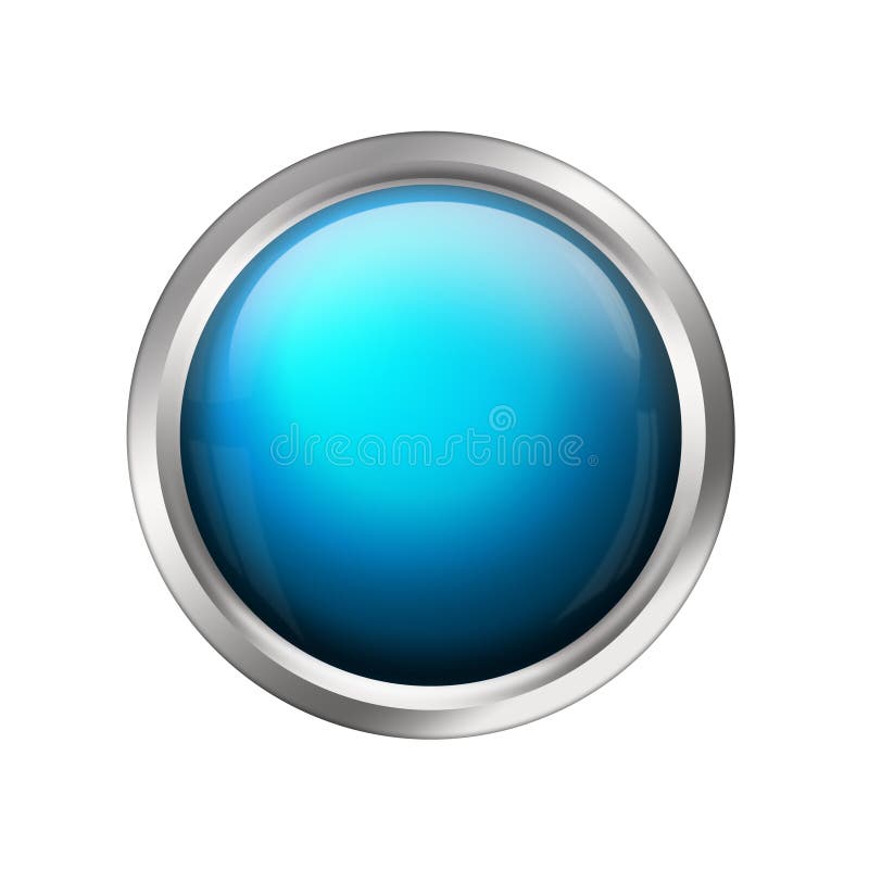 Blue shiny button stock illustration. Illustration of decoration ...