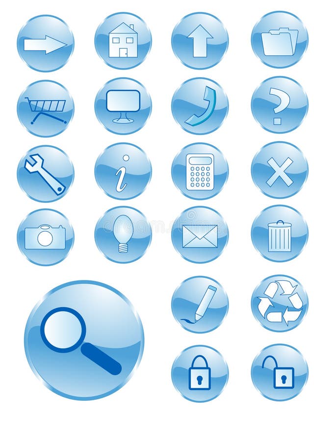 Blue shiny buttons stock vector. Illustration of calculator - 4694118