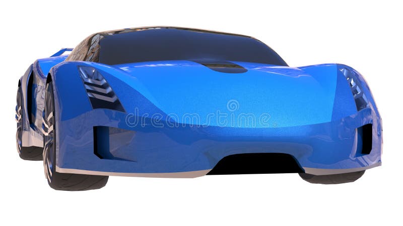 Blue Shiny Conceptual Sports Car of the Future. Stock Illustration ...