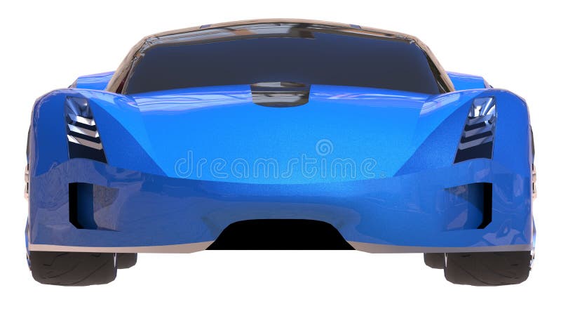 Blue Shiny Conceptual Sports Car of the Future. Stock Illustration ...