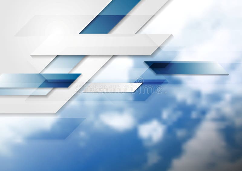 Blue Shiny Hi-tech Background and Cloudy Sky Stock Vector ...