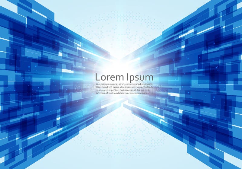 Blue Shiny Hi-tech Motion Background. Vector Design Stock Vector - Illustration of line, layout ...