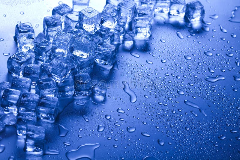 Blue and shiny ice cubes stock photo. Image of cool, food - 65085378