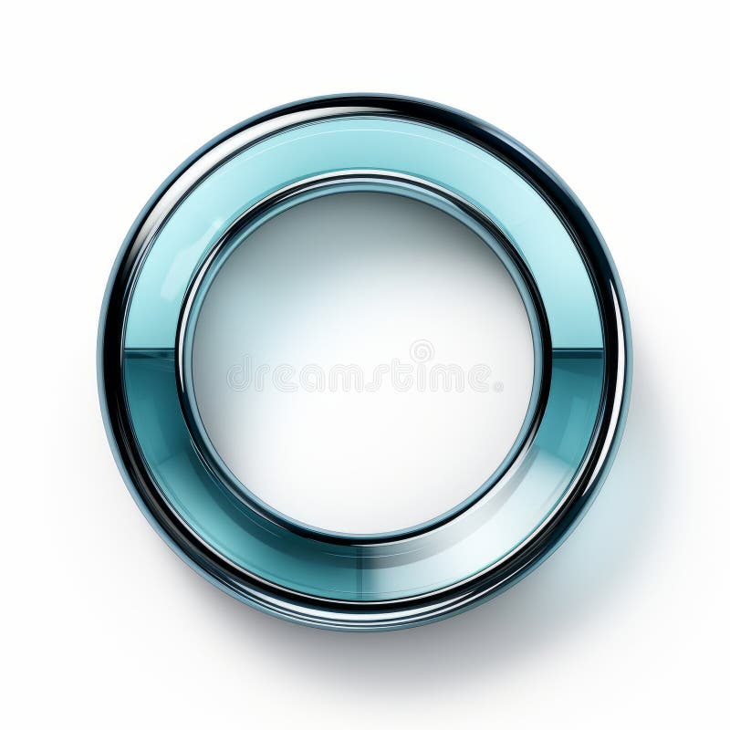 A Blue Shiny Metal Ring on a White Background Stock Illustration ...
