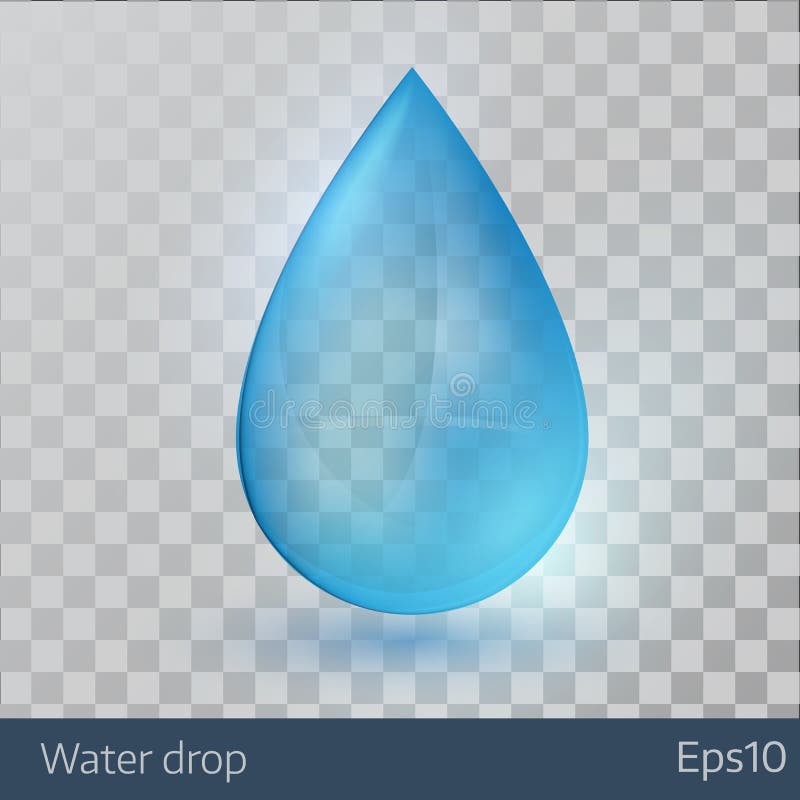 Blue Shiny Single Water Drop Stock Vector - Illustration of nature ...