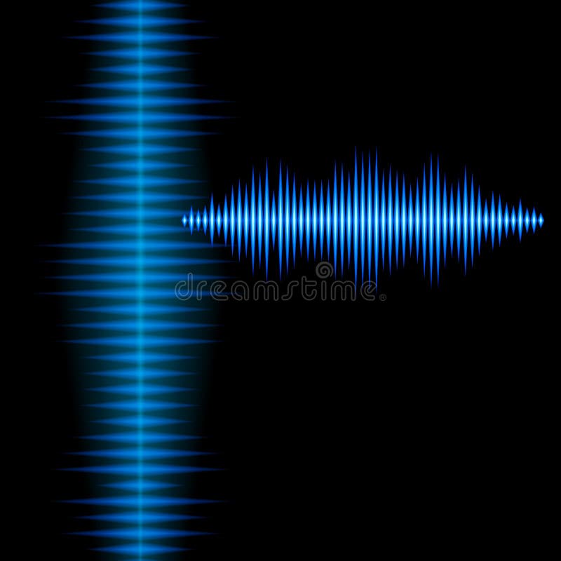 Blue Shiny Sound Waveform with Envelope Stock Vector - Illustration of ...