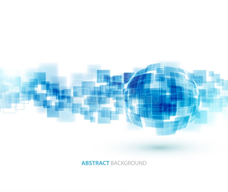 Blue Shiny Squares Technical Background. Vector Stock Vector ...