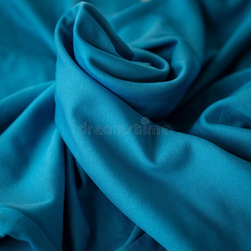 Blue Shiny Thick Fabric Photographed with Wavy Pattern Stock Photo ...