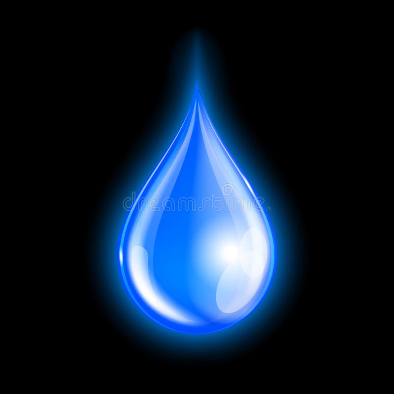 Blue shiny water drop stock vector. Illustration of graphic - 30318127