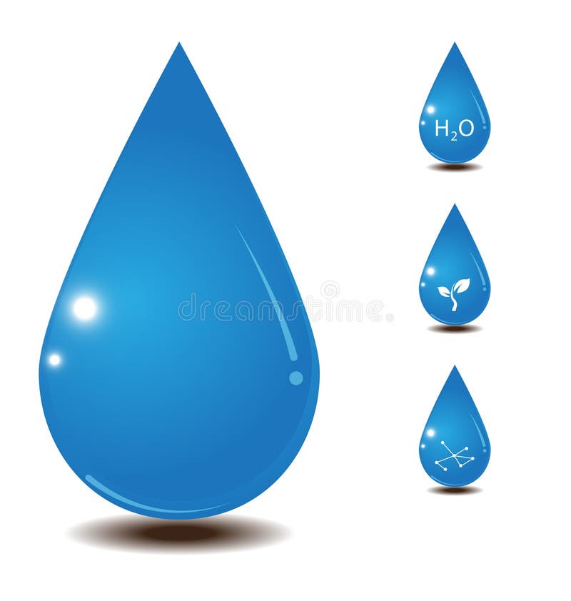 Blue Shiny Water Drop. Vector Illustration Stock Illustration ... Blue Shiny Water Drop. Vector Illustration Stock Illustration ...
