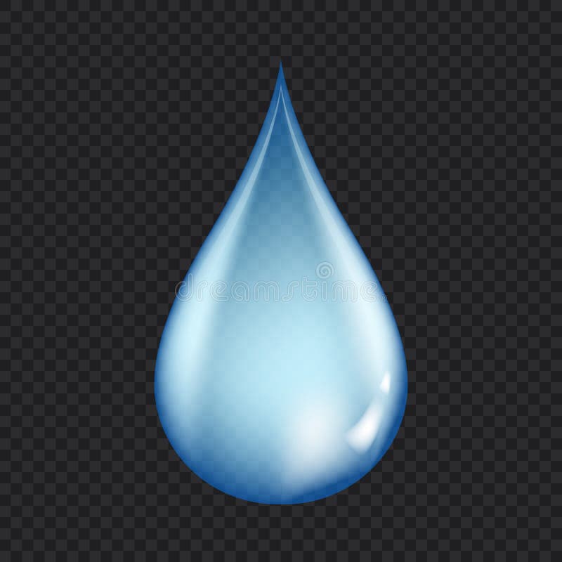 Blue Shiny Water Drop. Vector Illustration Stock Vector - Illustration ...