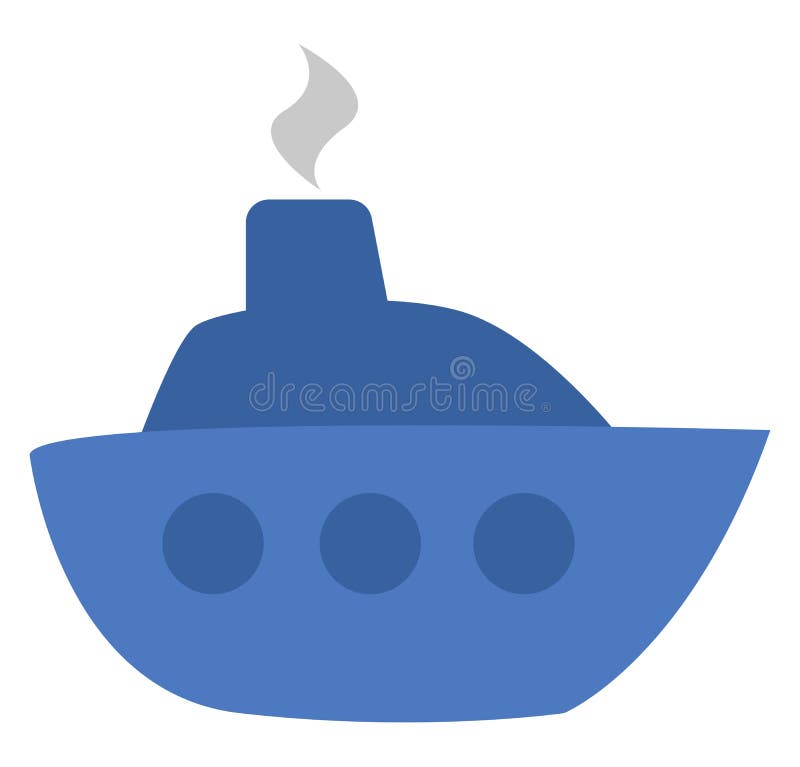 A Big Blue Toy Ship Vector or Color Illustration Stock Vector ...