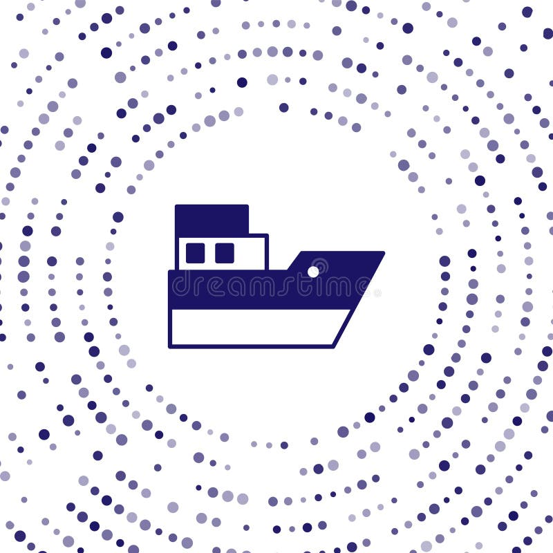 Blue Ship Line Path of Ship Sea Route with Start Point GPS and Black ...