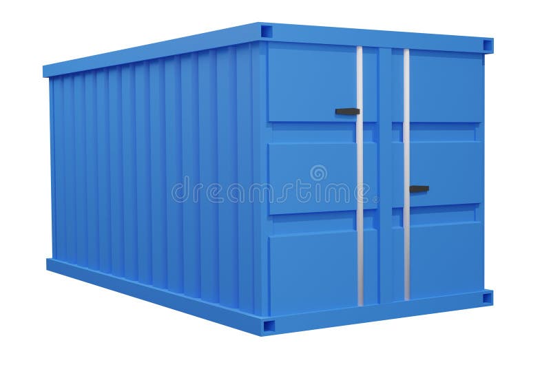 Blue Shipping Container with Boxes Stock Illustration - Illustration of ...