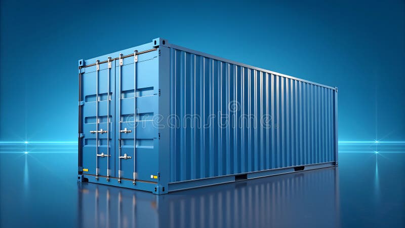 Blue Shipping Container Cargo Container Intermodal Container Freight ...