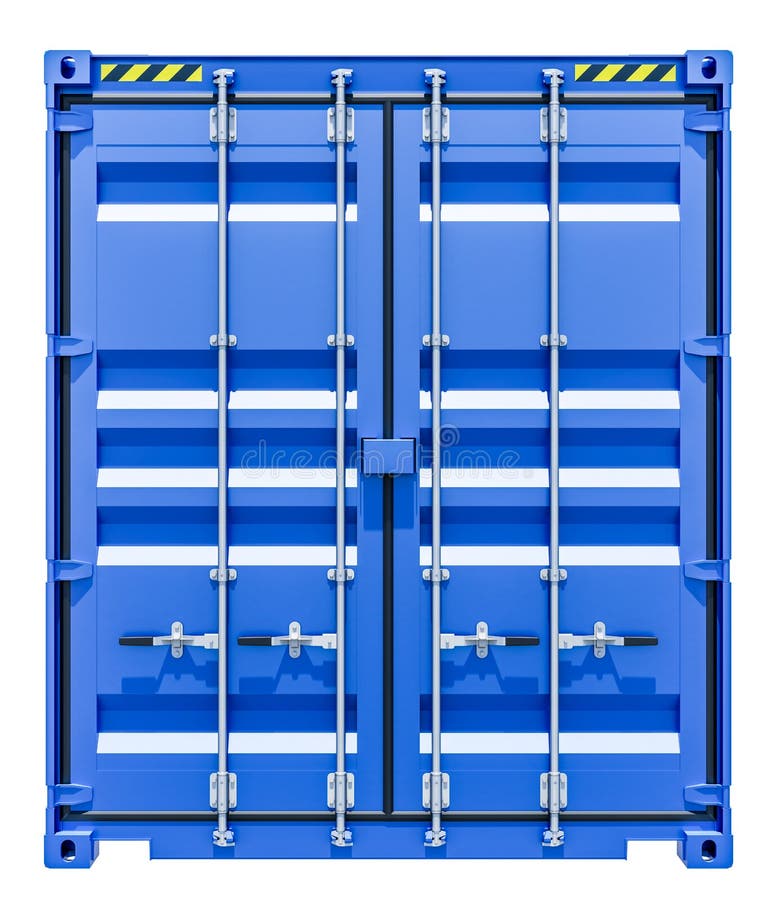 Blue shipping container stock illustration. Illustration of metal ...