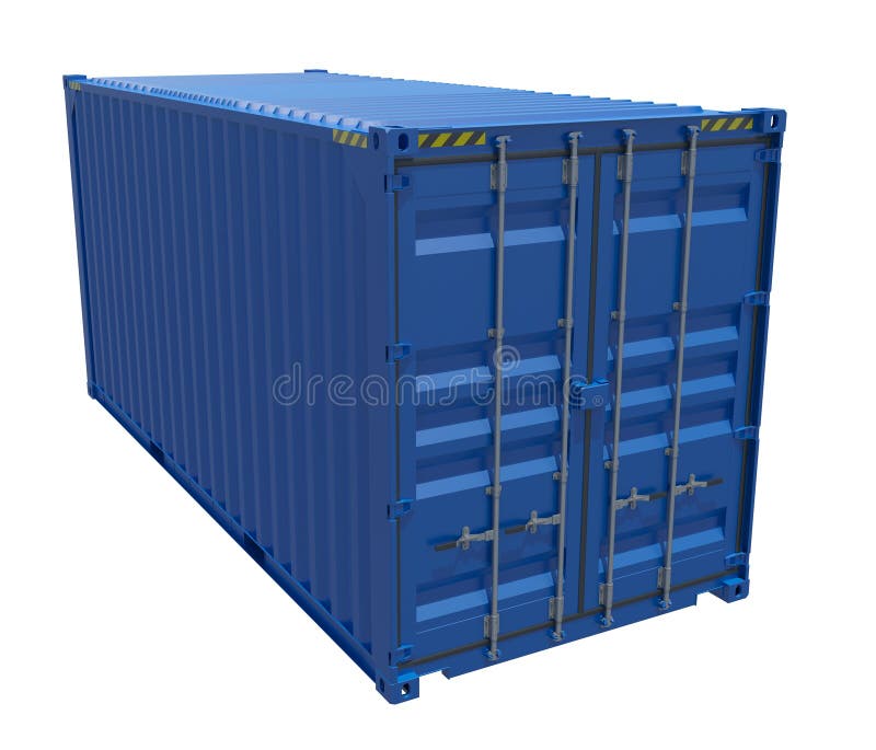 Blue Shipping Container stock illustration. Illustration of delivery ...