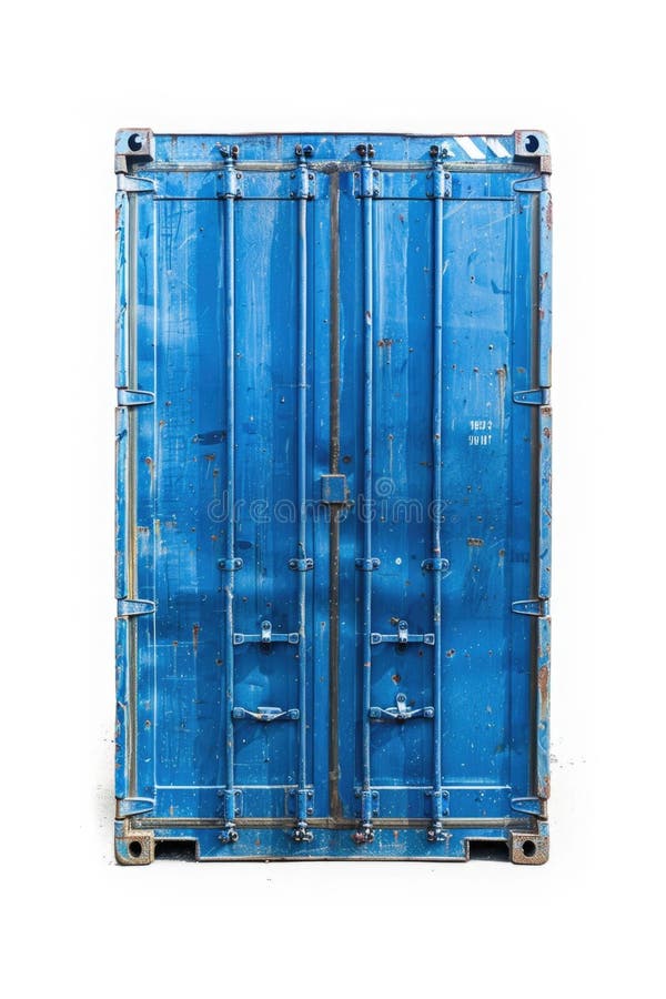 A Blue Shipping Container Isolated on a White Background. Perfect for ...