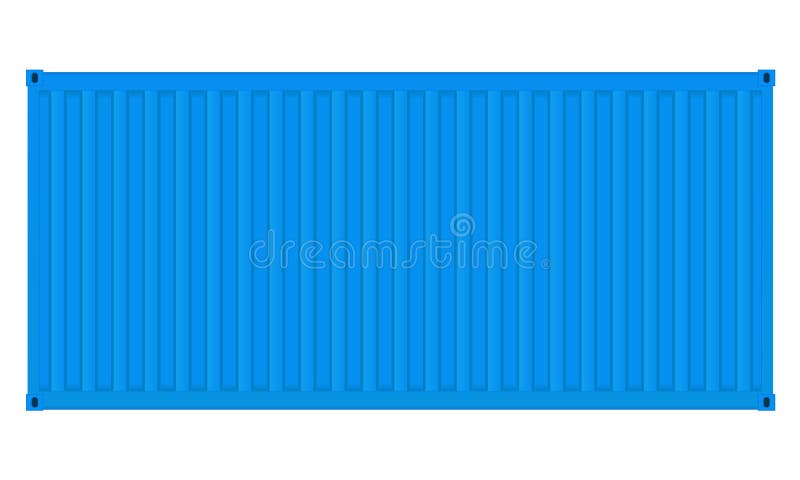 Blue Shipping Container. Side View Stock Vector - Illustration of ...