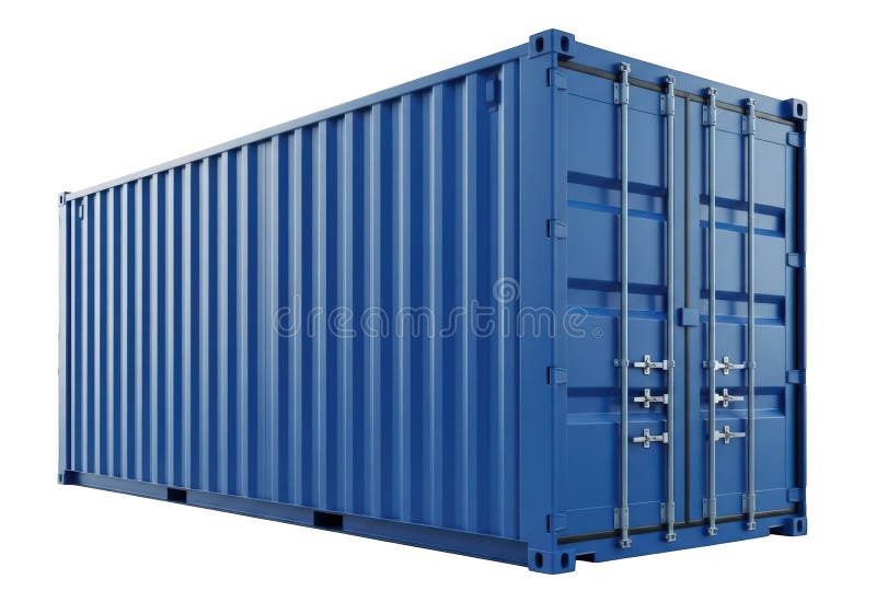 Blue Shipping Container Unit Isolated on Transparent Background Stock ...