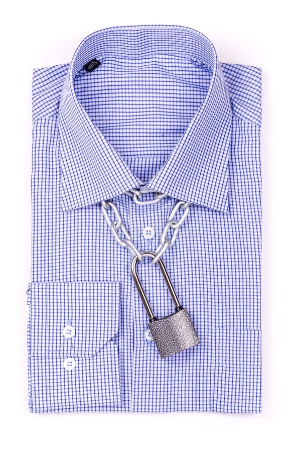 Blue shirt with a padlock stock photo. Image of metal - 22371988