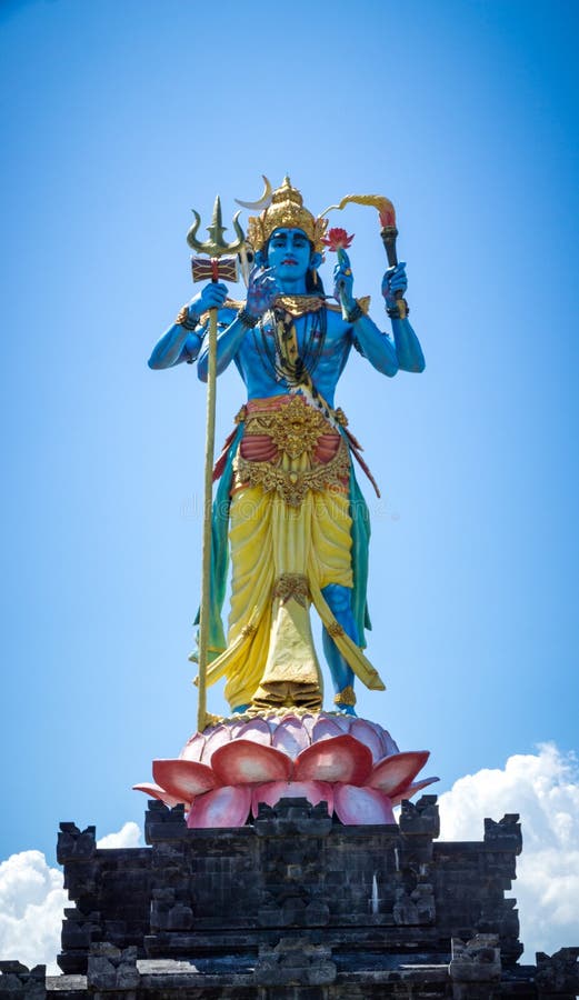 Blue Shiva Statue Under a Blue Sky Stock Photo - Image of traditional ...