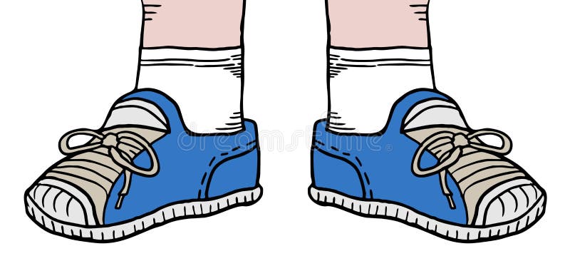 Blue shoes stock vector. Illustration of rubber, shoes - 61660654