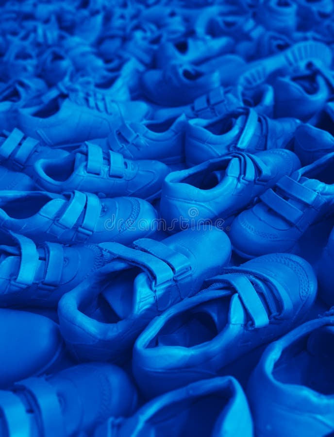 Blue Shoes at the Store Background Stock Image - Image of postcard ...