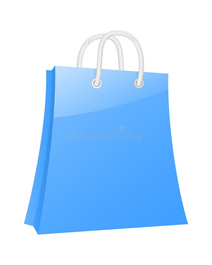 Blue shopping bag stock vector. Illustration of product - 51532096