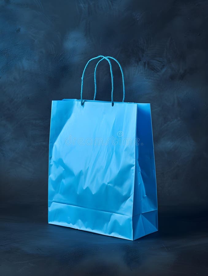 Blue Shopping Bag on a Dark Background Stock Illustration ...